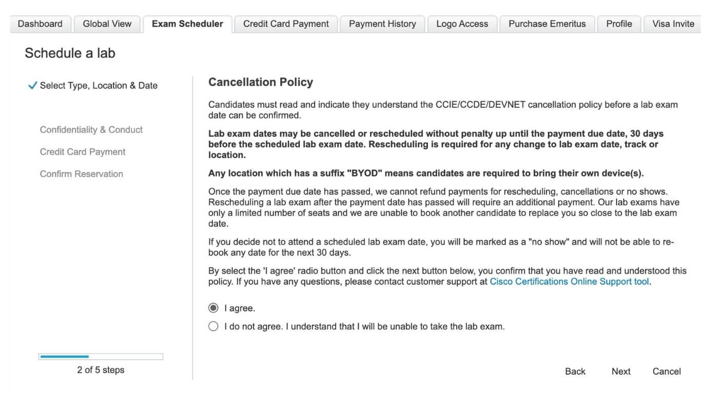 Cisco CCIE Lab Booking Process- Step by Step CCIE Booking